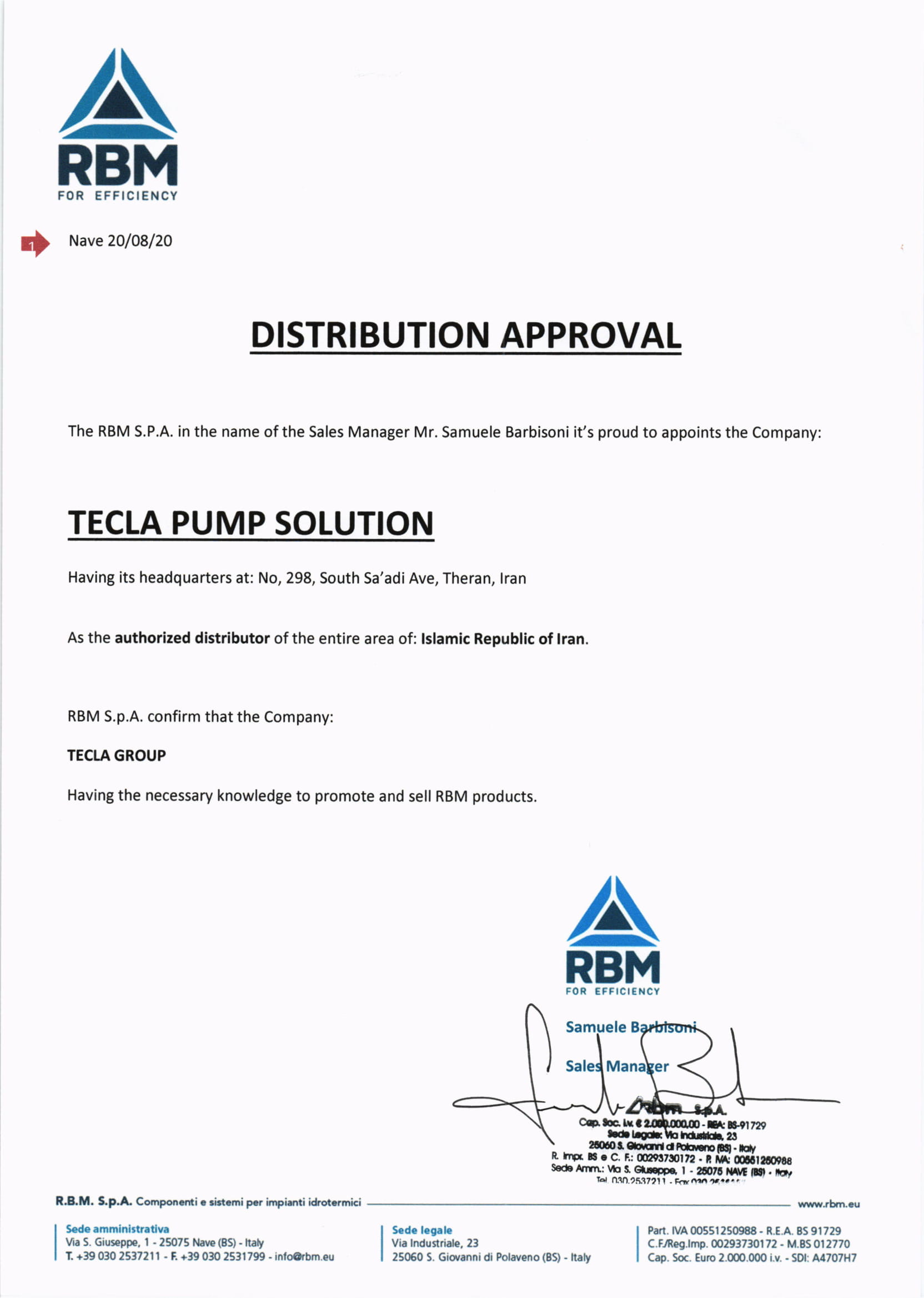 نمایندگی ها - Tecla Group